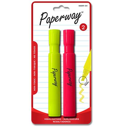 PAPERWAY® HIGHLIGHTERS - 2, ASST. COLORS — Everyday Office Supplies