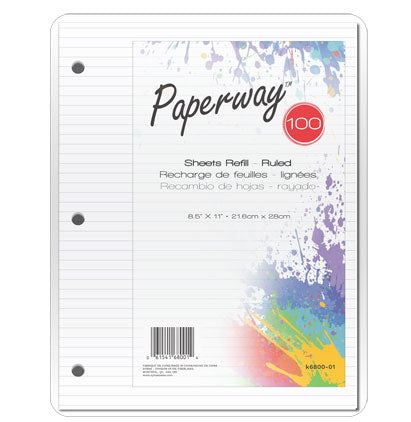 PAPERWAY® RULED SHEETS - 100 8.4" X 10.9" — Everyday Office Supplies