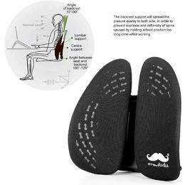 Ergonomic Backrest Support - Moustache® - Black — Everyday Office Supplies